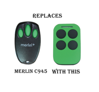 MERLIN C945 GARAGE DOOR REMOTE CONTROL